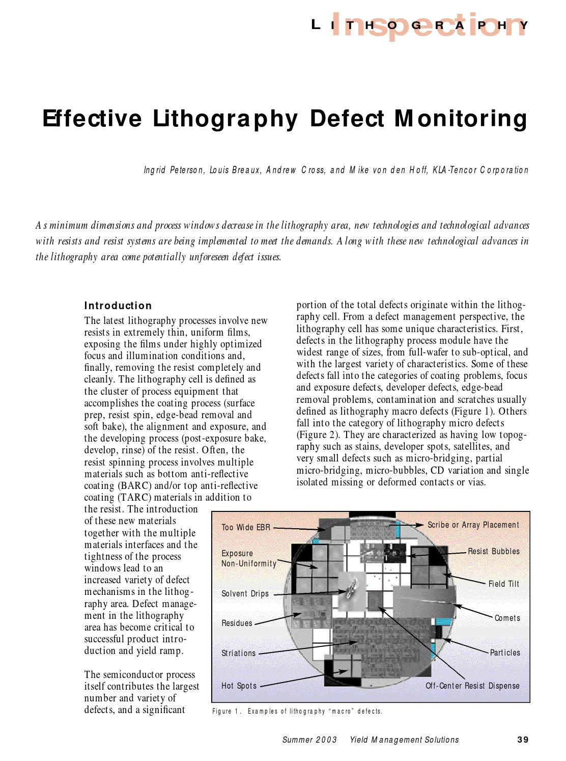 Summer03 effective litho by KLA Corporation - Issuu