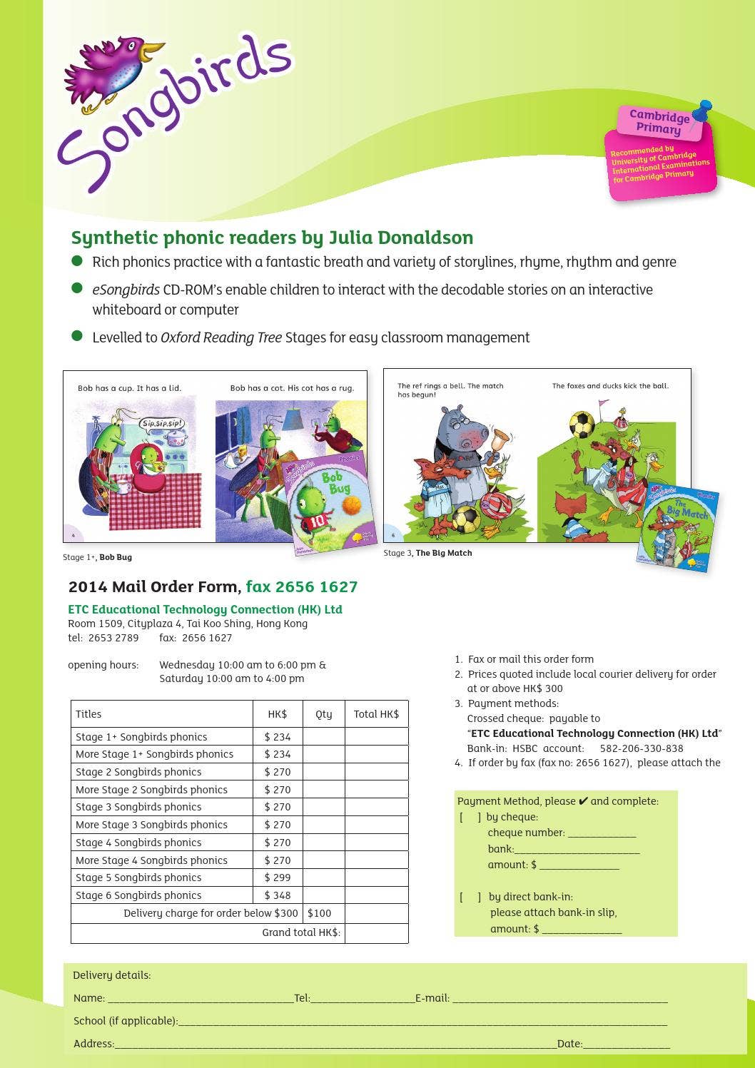 2014 Oxford Songbirds phonic books by ETC Educational Technology ...