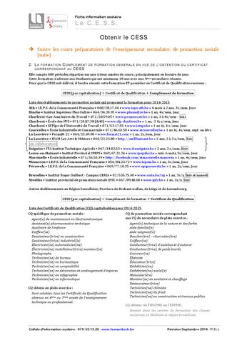 Comment obtenir son CESS (2014) by Information scolaire et ...