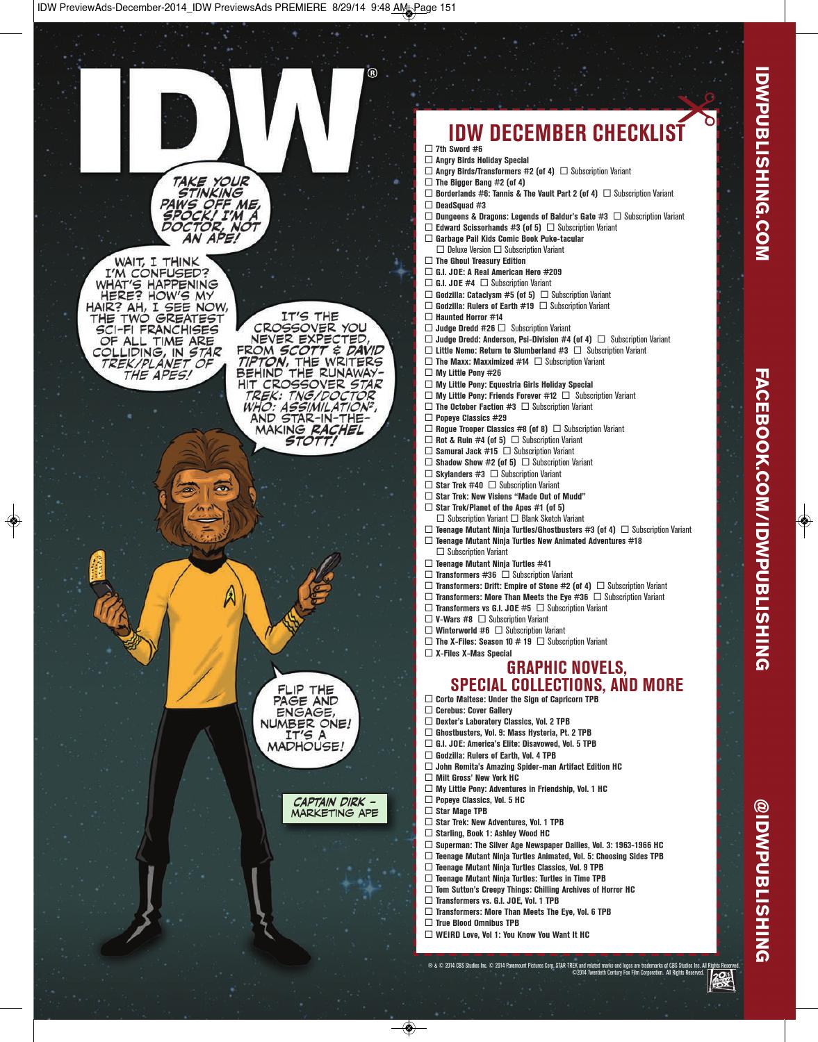 IDW Publishing's Diamond Previews for December 2014 by IDW Publishing ...