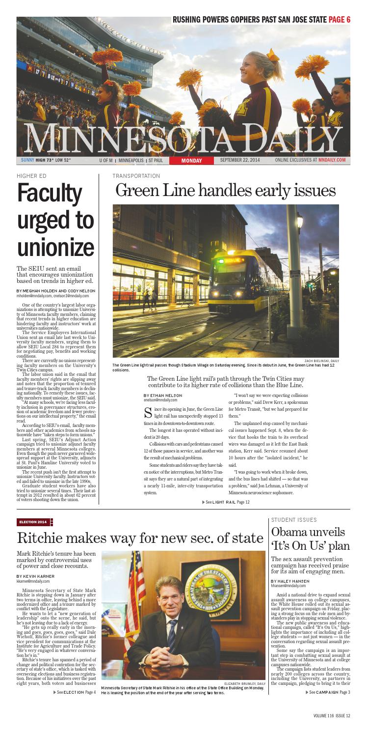 September 22, 2014 by The Minnesota Daily - Issuu