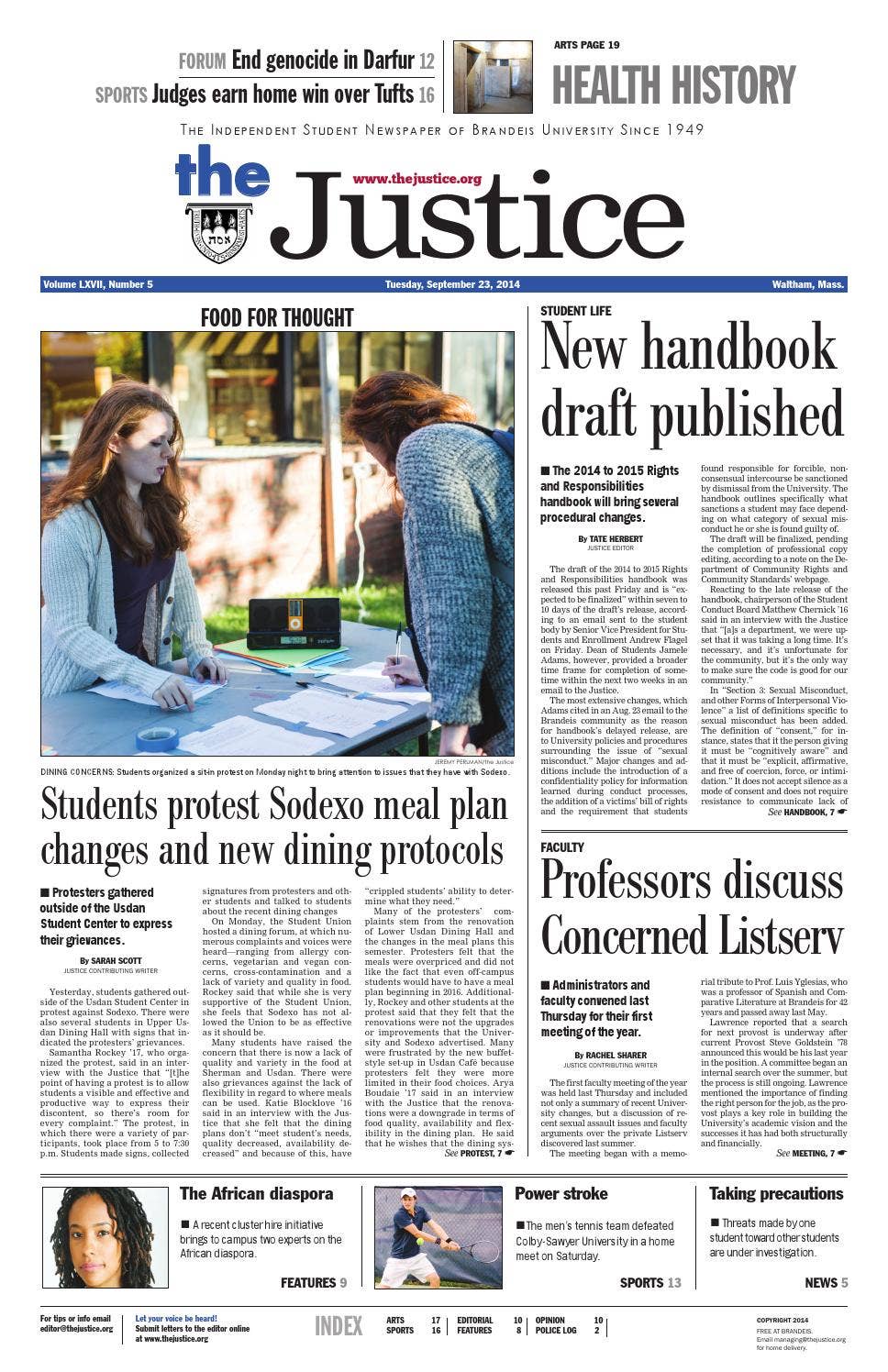 The Justice, Sept. 23, 2014 by The Justice - Issuu