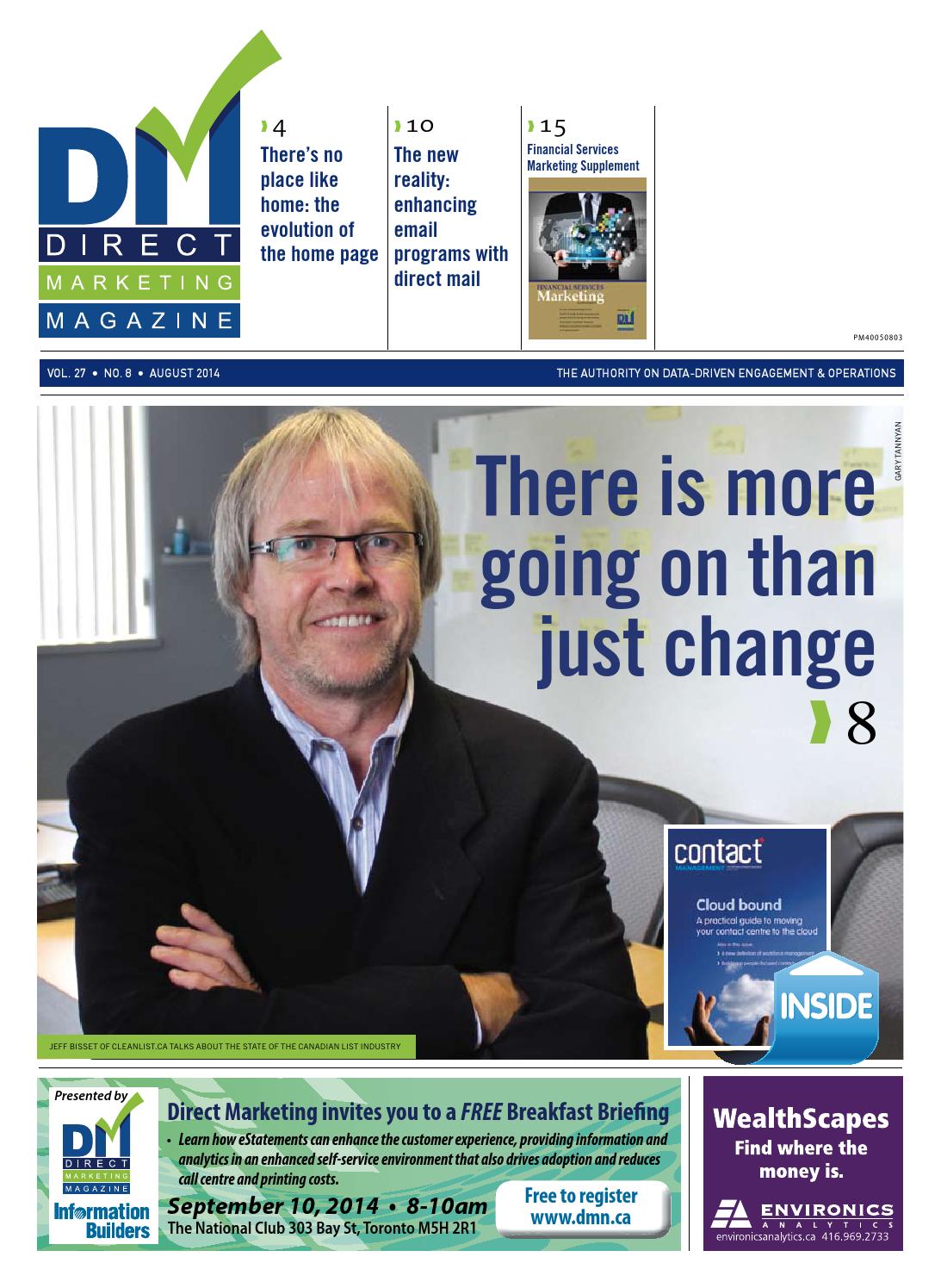 Direct Marketing magazine August 2014 by Lloydmedia Inc - Issuu