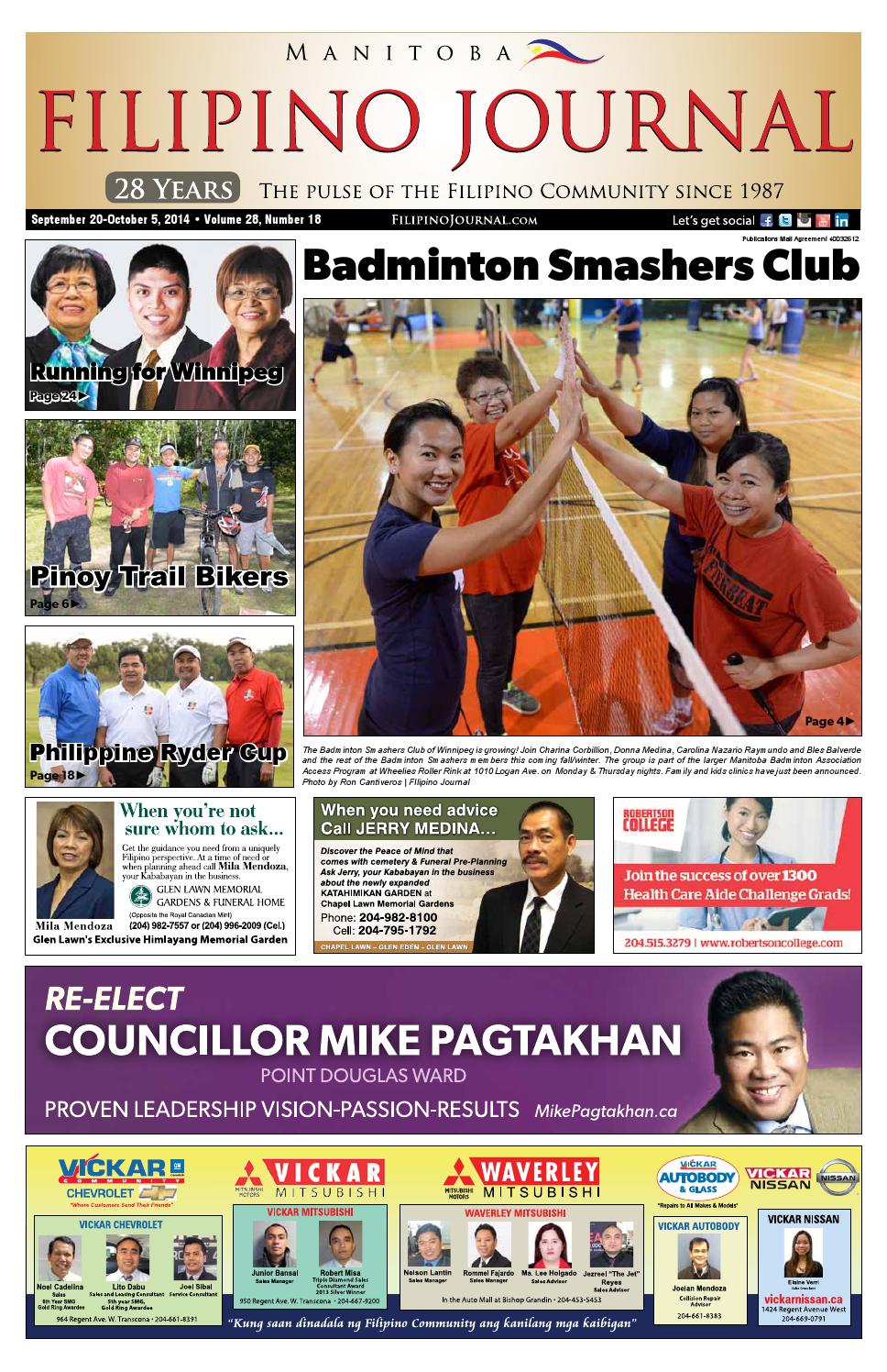 Filipino Journal Manitoba Edition Sept. 20 - Oct. 05, 2014 by Filipino ...