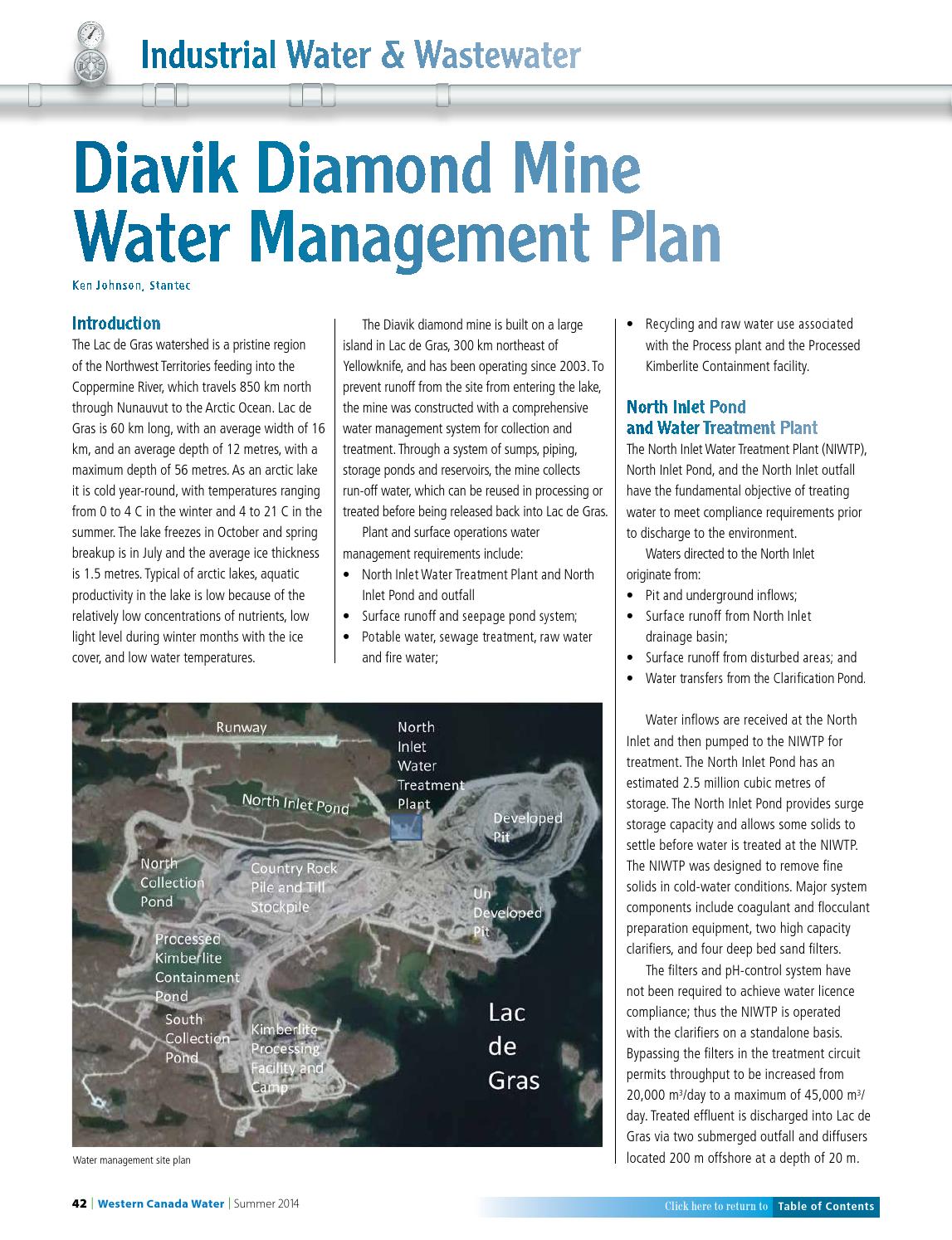 Diavik Diamond Mine Water Management Plan by Kenneth Johnson - Issuu