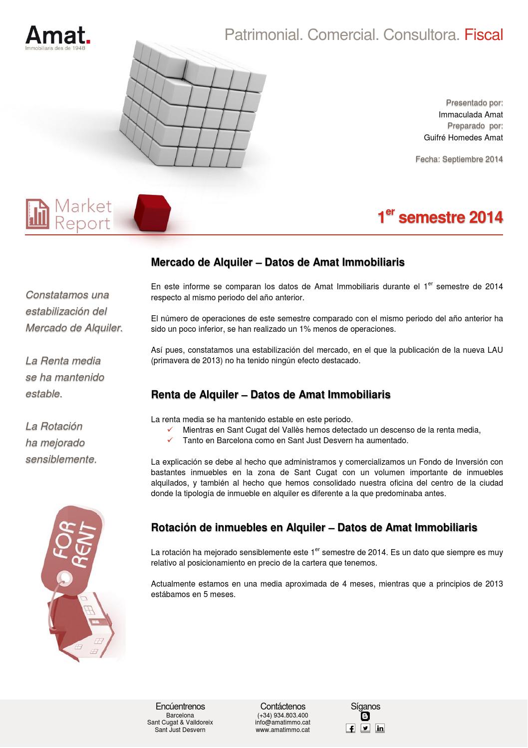 Informe Mercado Inmobiliario MR-2014-1S by Amat Immobiliaris - Issuu