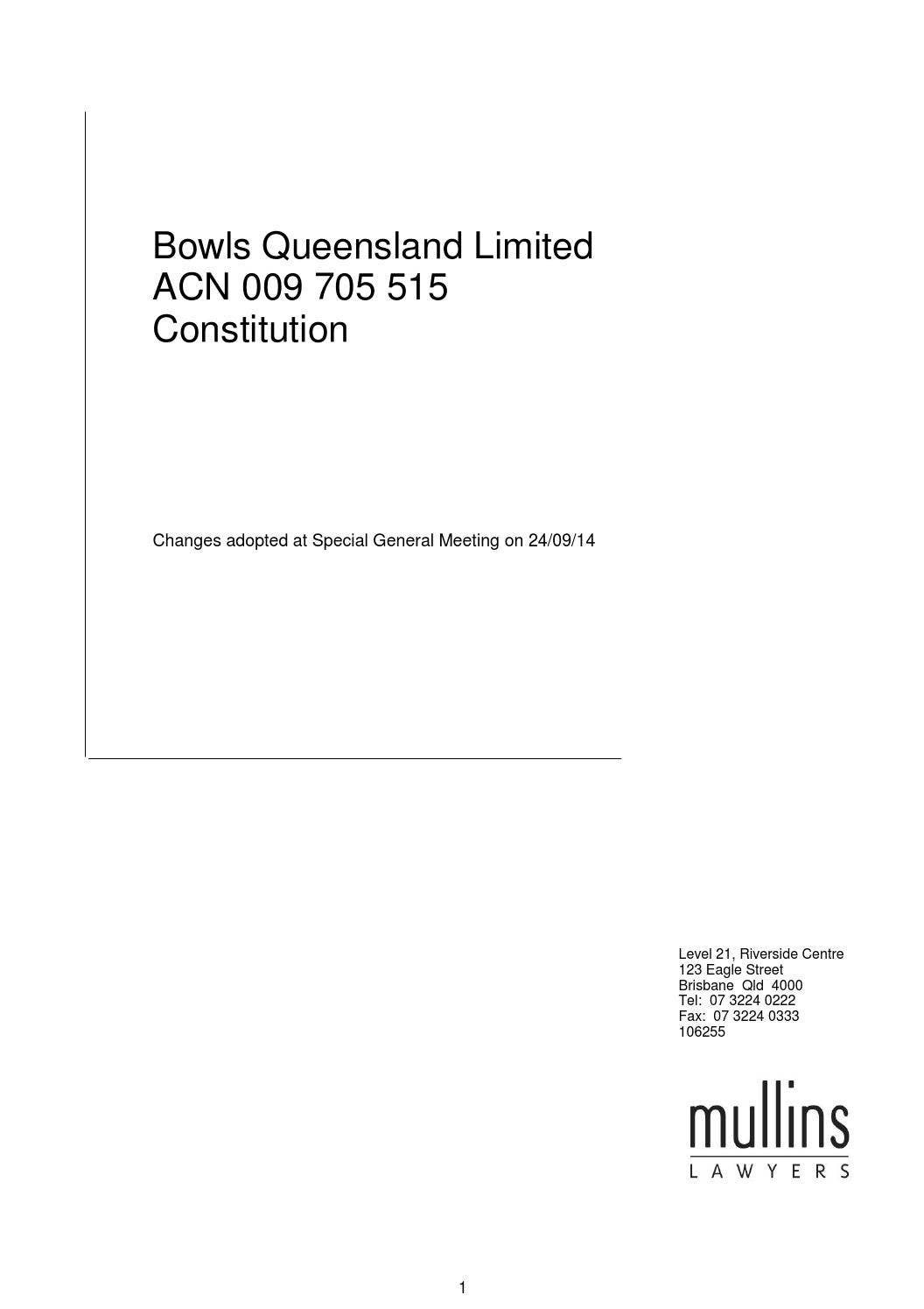 Bowls Qld Constitution by Queensland Bowler - Issuu