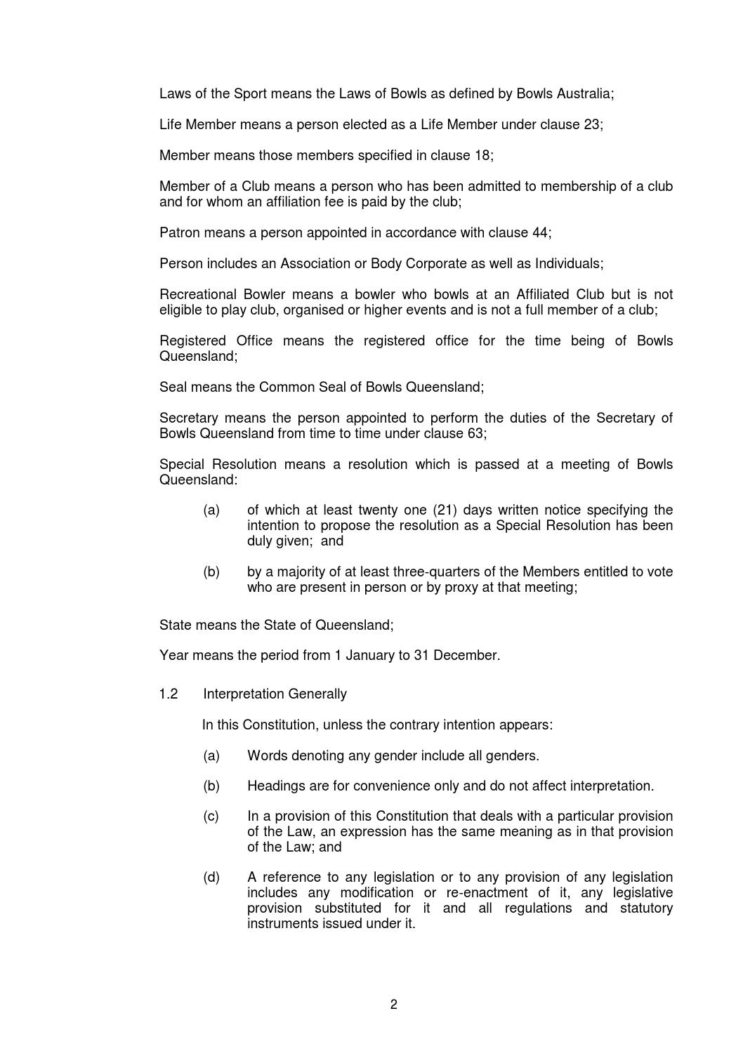 Bowls Qld Constitution by Queensland Bowler - Issuu