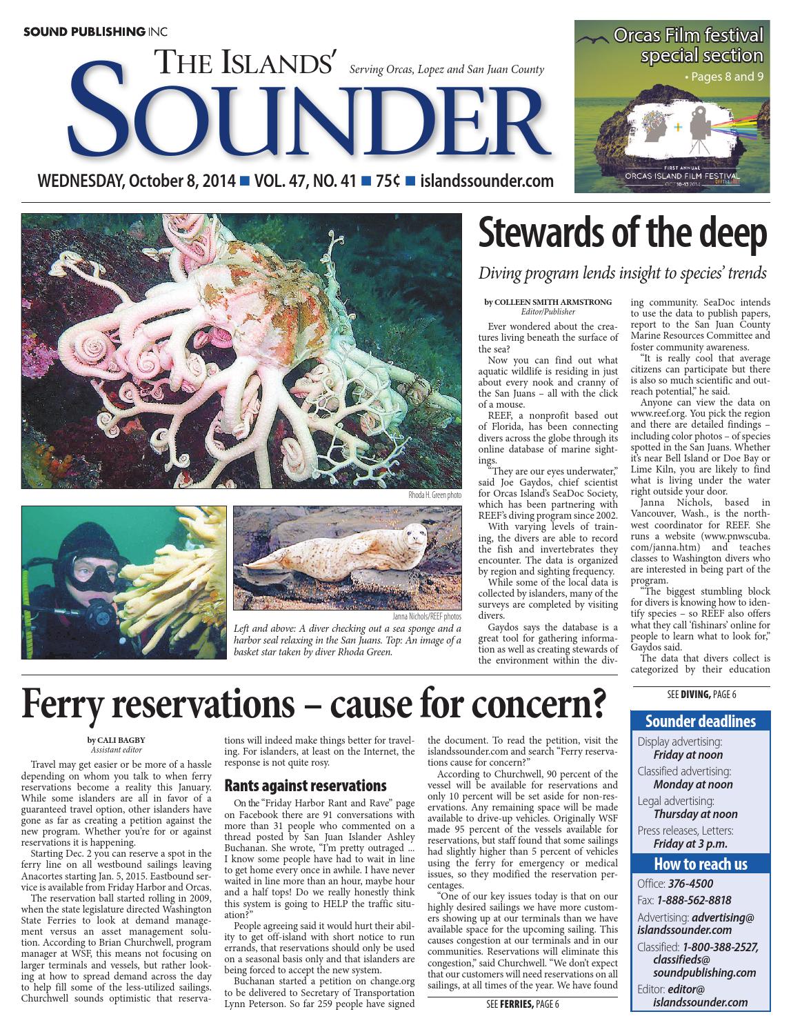 Islands' Sounder, October 08, 2014 by Sound Publishing - Issuu
