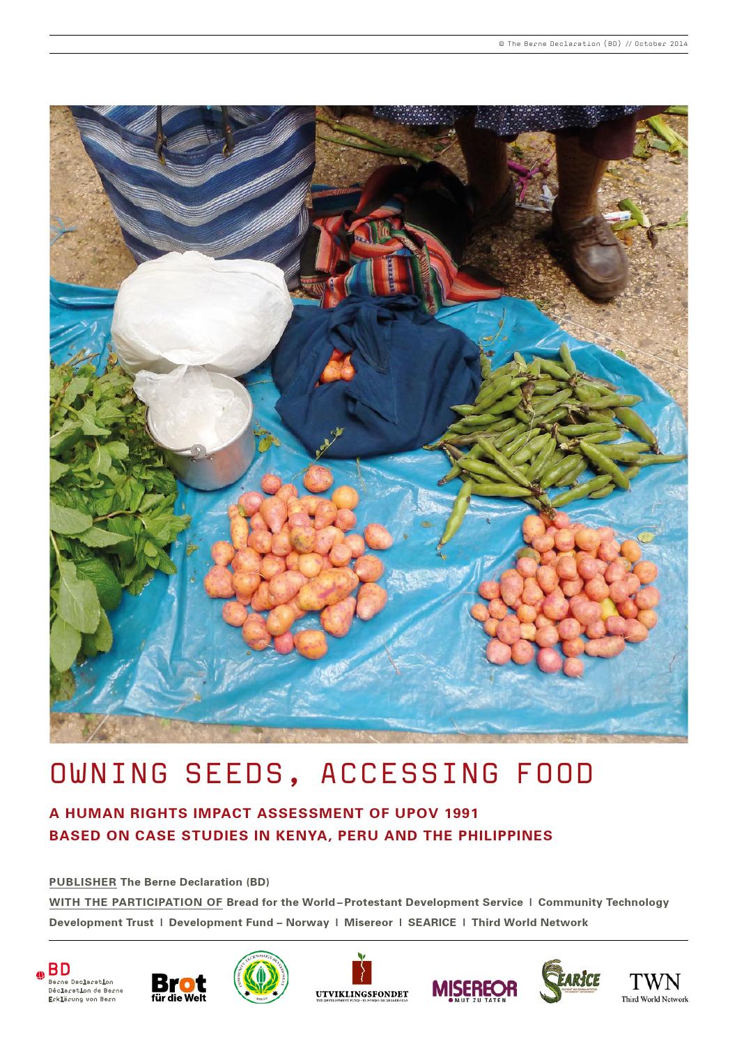 Owning Seeds, Accessing Food: A Human Rights Impact Assessment of UPOV ...