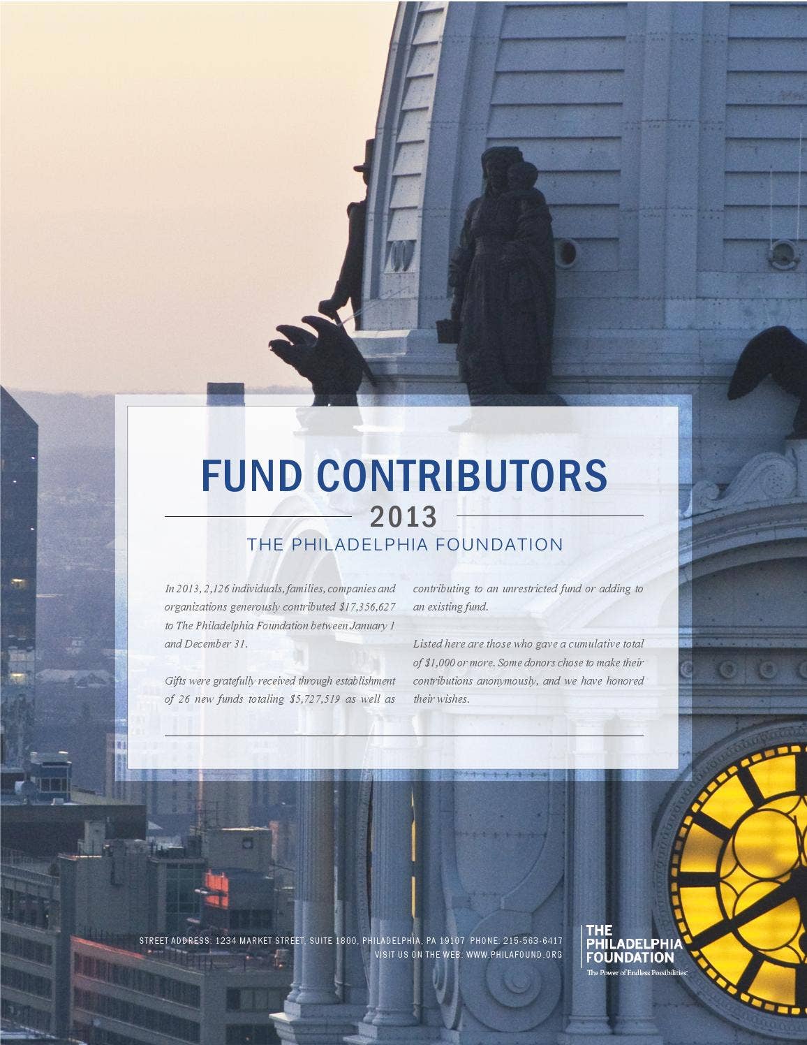 Fund Contributors 2013 by The Philadelphia Foundation - Issuu
