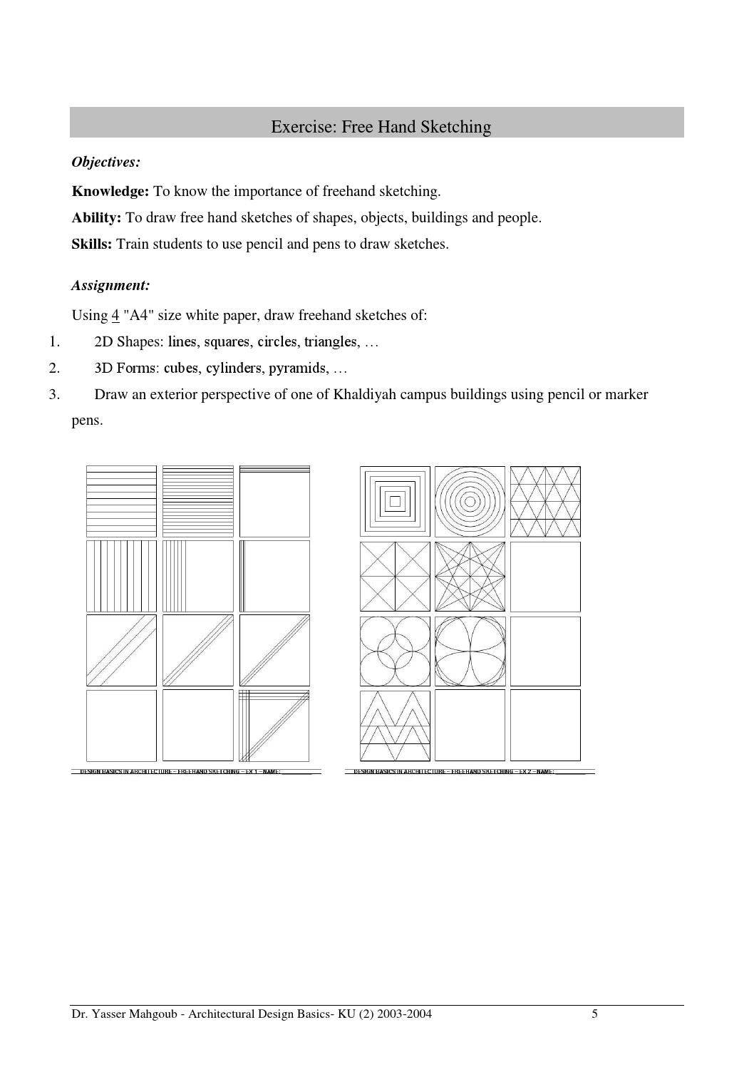 Architectural Design Basics Assignments by Yasser Osman Moharam Mahgoub ...