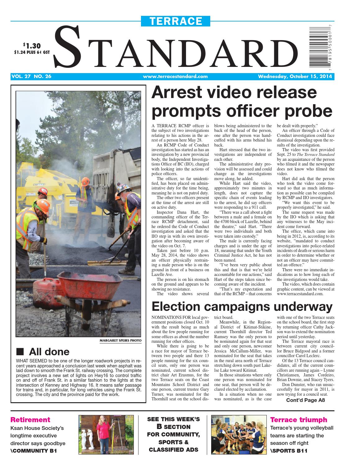 Terrace Standard, October 15, 2014 by Black Press Media Group - Issuu