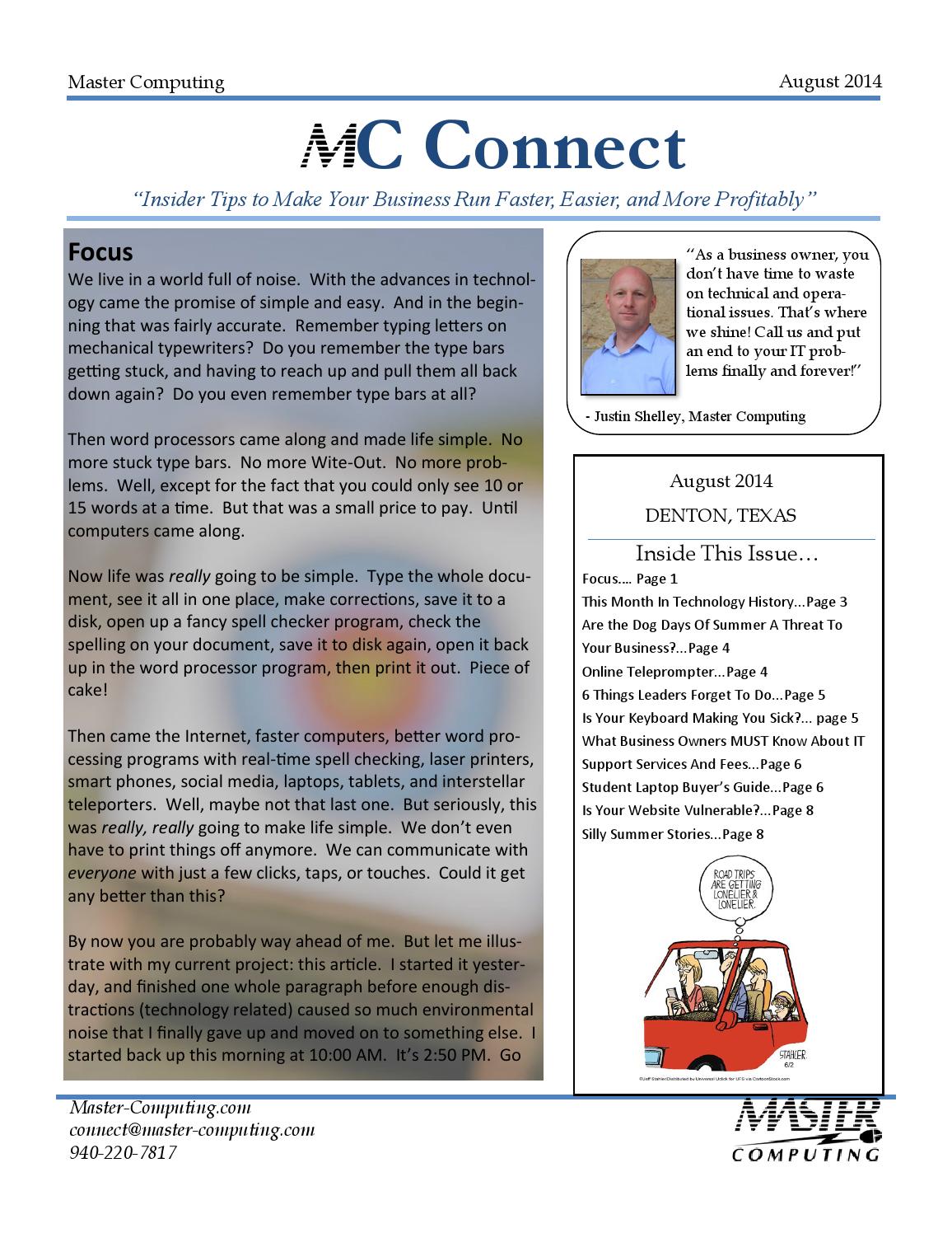 Mc connect 2014 08 by Derek Brown - Issuu