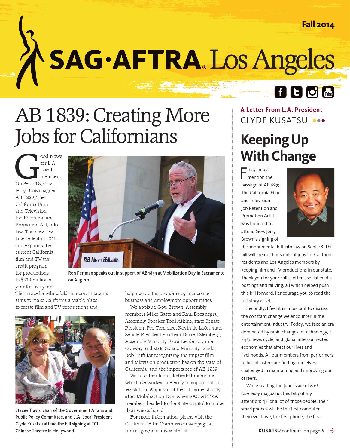 SAG-AFTRA Los Angeles - Fall 2014 by SAG-AFTRA - Issuu