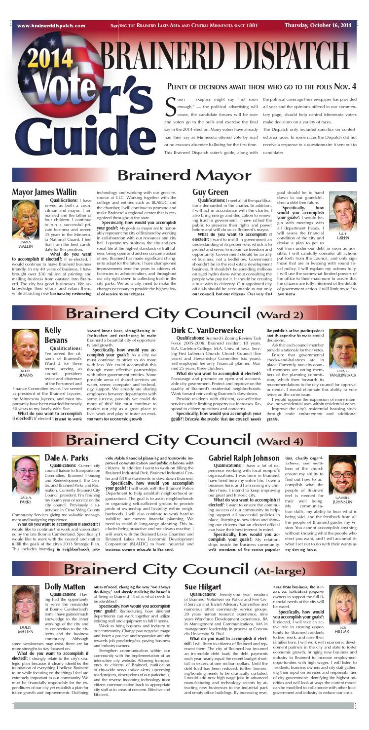 2014 Brainerd Dispatch Voter's Guide by Brainerd Dispatch and Echo ...