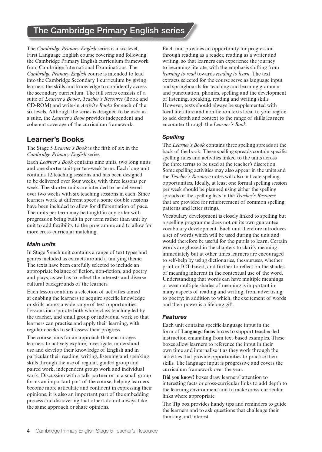 Preview Cambridge Primary English Teacher's Resource Book 5 by ...
