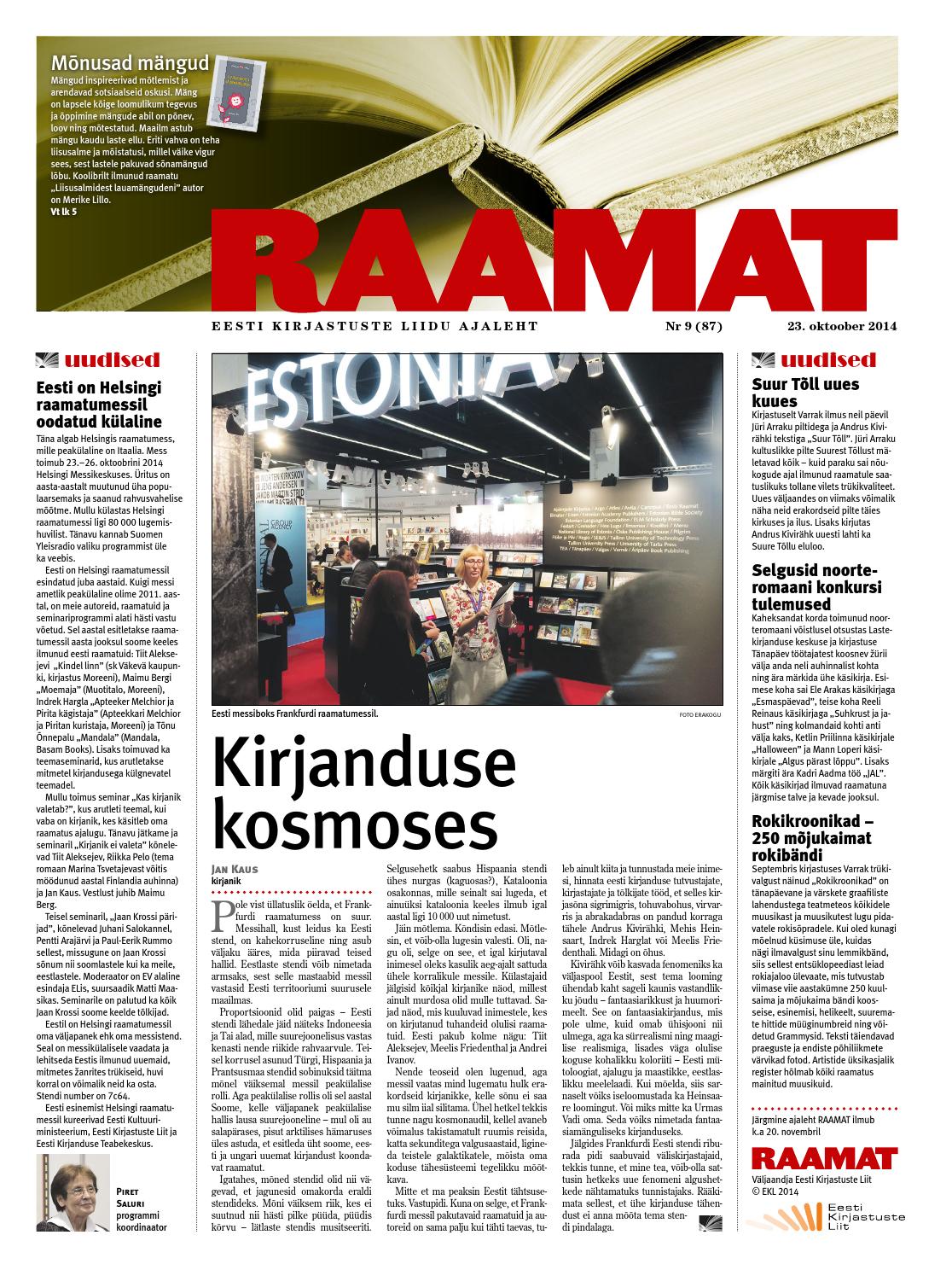 Ajaleht Raamat (oktoober 2014) by Kaidi Urmet - Issuu