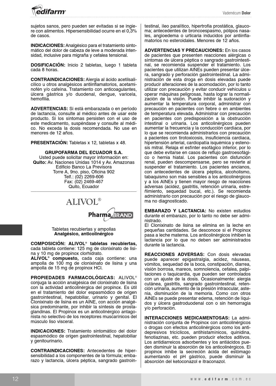 Vademecum dolor edifarm by Edifarm & Cía. - Issuu