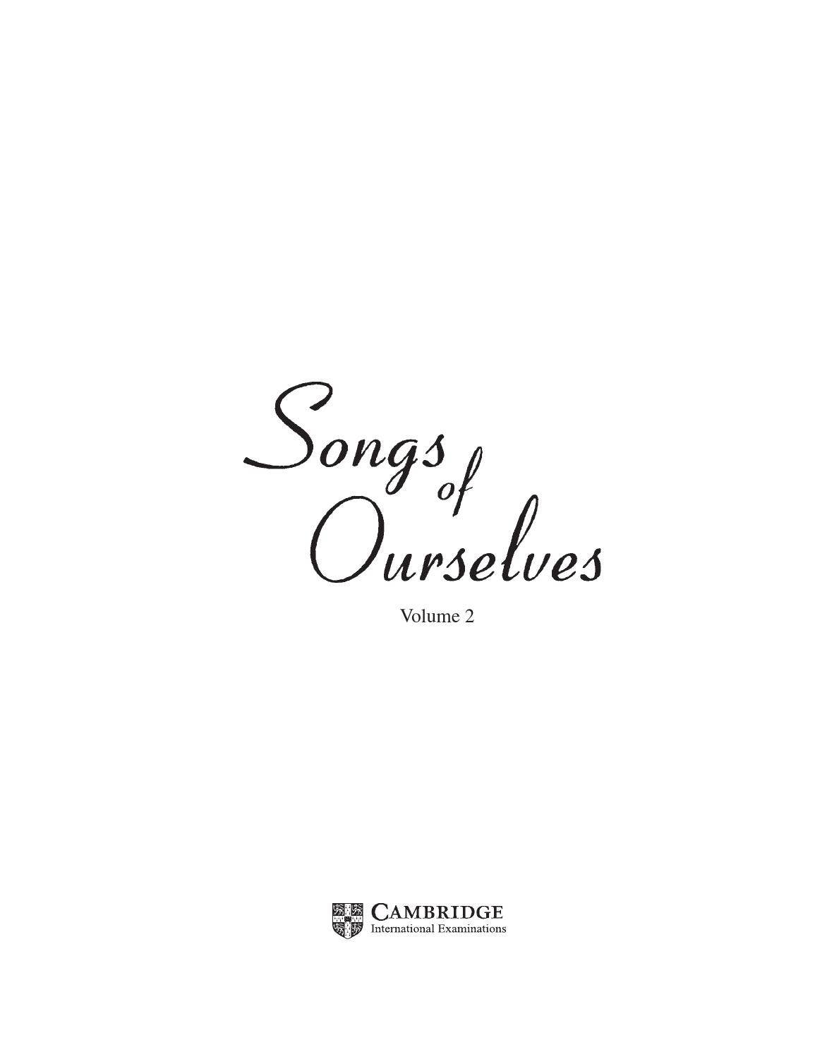 Preview Songs Of Ourselves Volume 2 by Cambridge International ...
