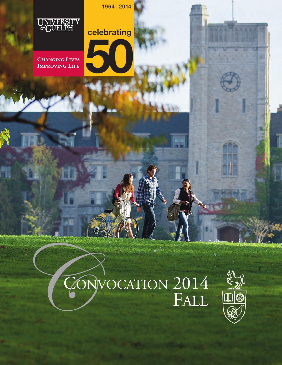 Fall 2014 Convocation Program by University of Guelph - Issuu