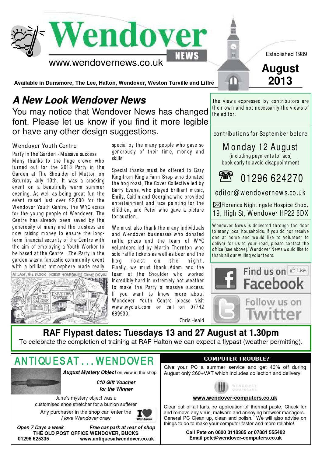 August 2013 Wendover News by Wendover News - Issuu