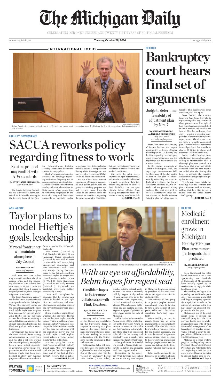 2014-10-28 by The Michigan Daily - Issuu
