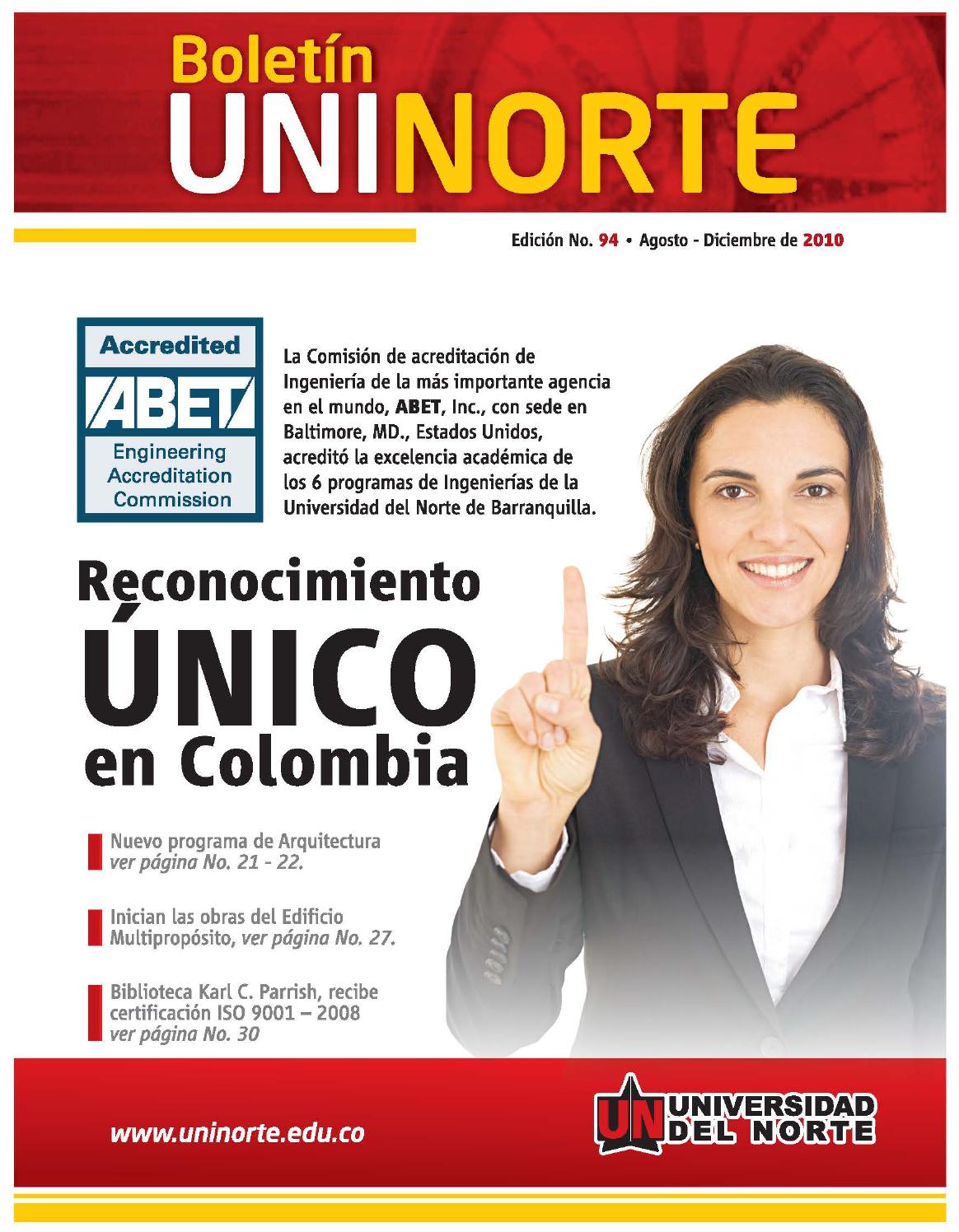 Boletín uninorte ed 94 by Universidad del Norte Colombia - Issuu