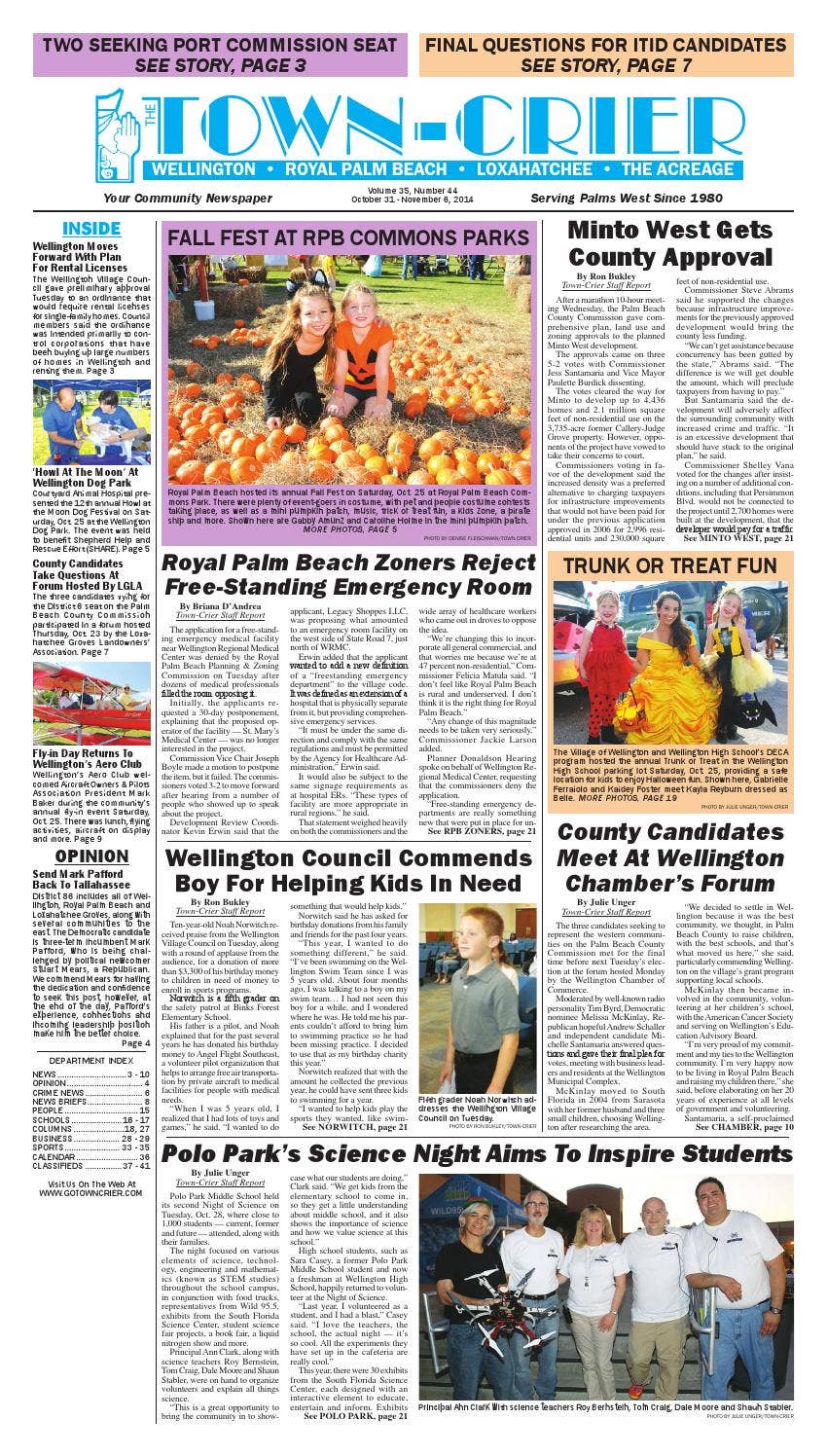 Town-Crier newspaper October 31, 2014 by Wellington The Magazine LLC ...