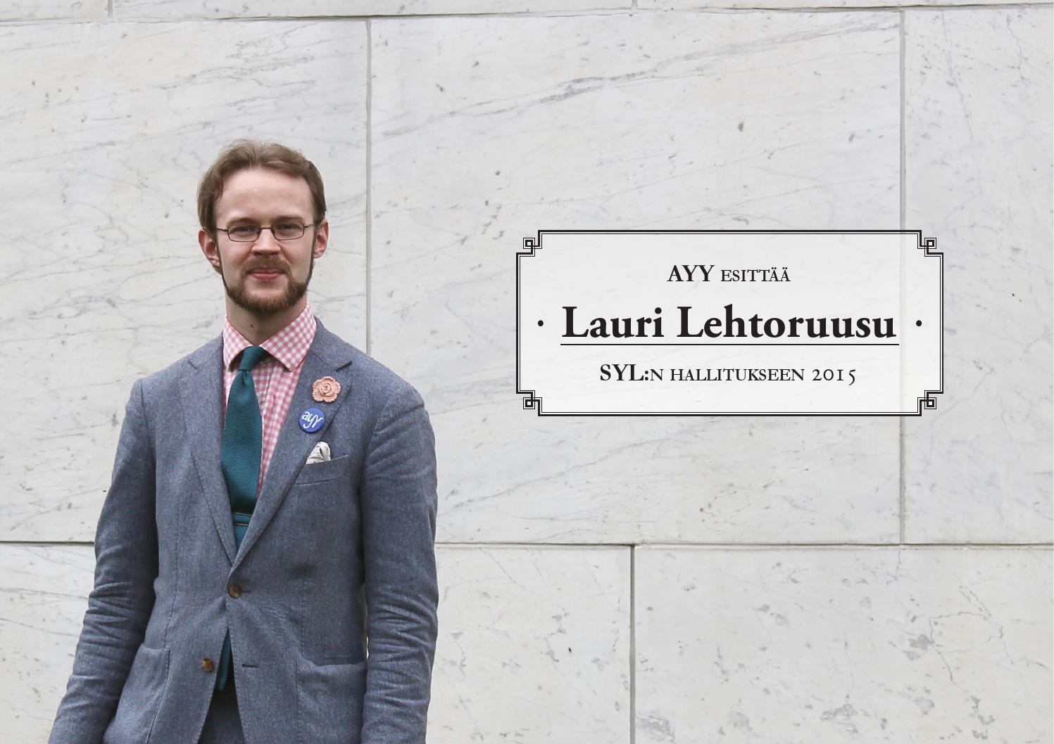 Lauri Lehtoruusu SYL:n hallitukseen 2015 by Aalto University Student ...