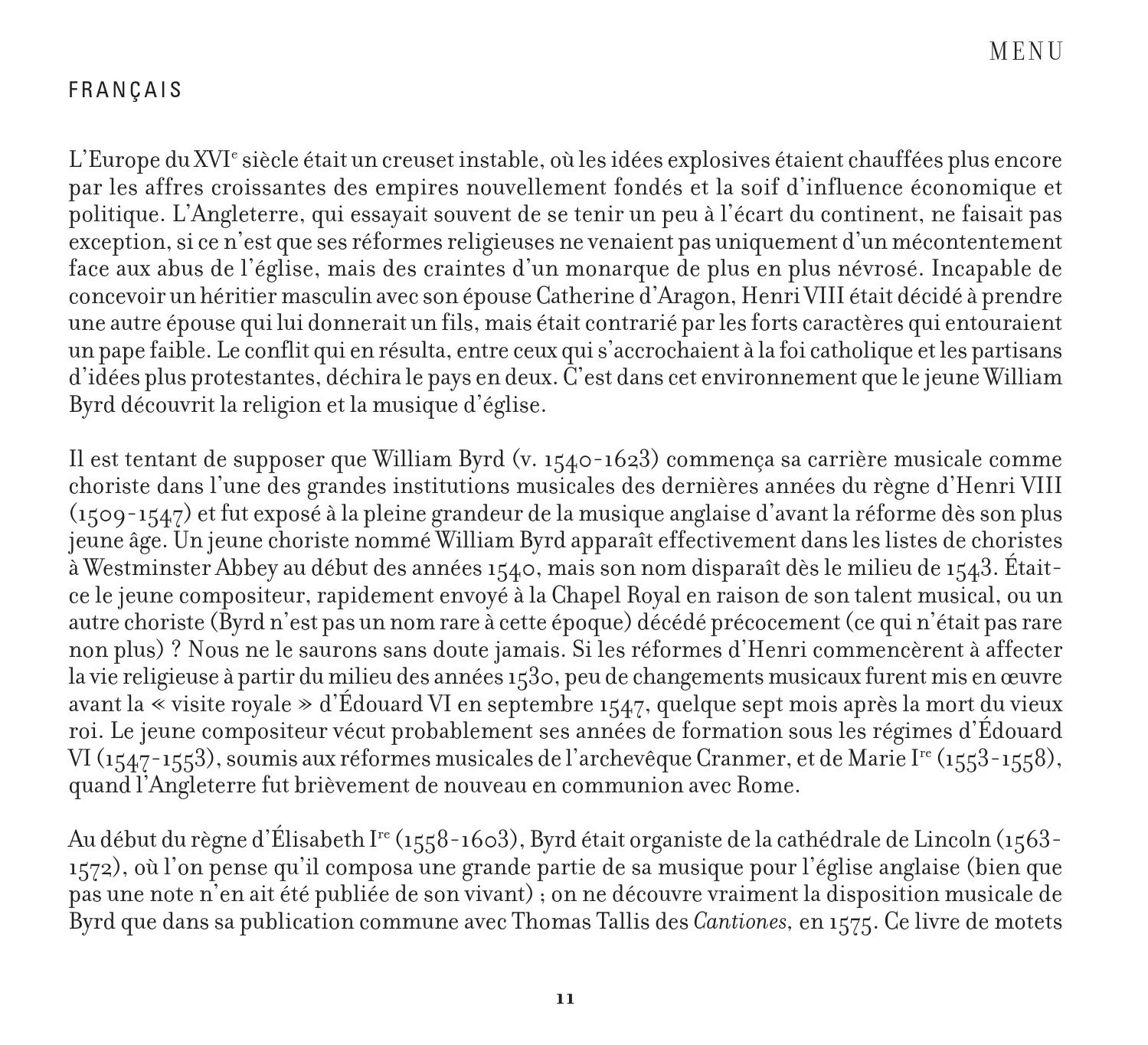 William Byrd Infelix ego - Mass for 5 Voices - Motets by Outhere Music ...