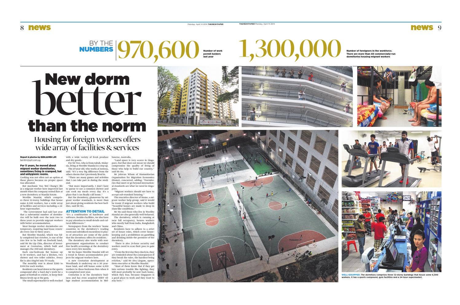Feature on a new foreign workers' dormitory with modern facilities and ...