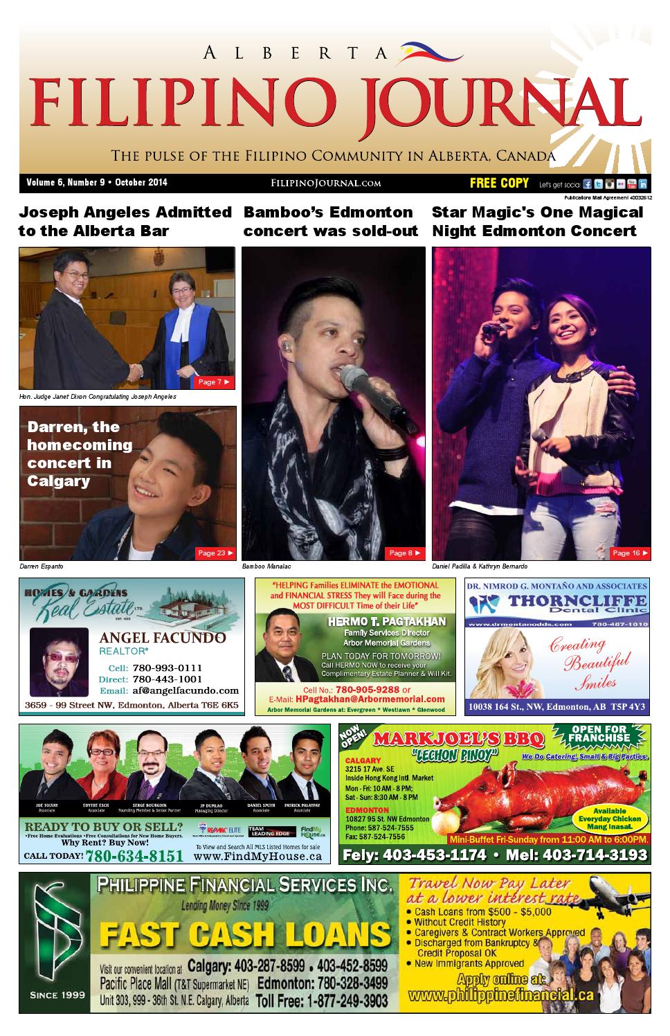 Filipino Journal Alberta Edition October 2014 by Filipino Journal - Issuu