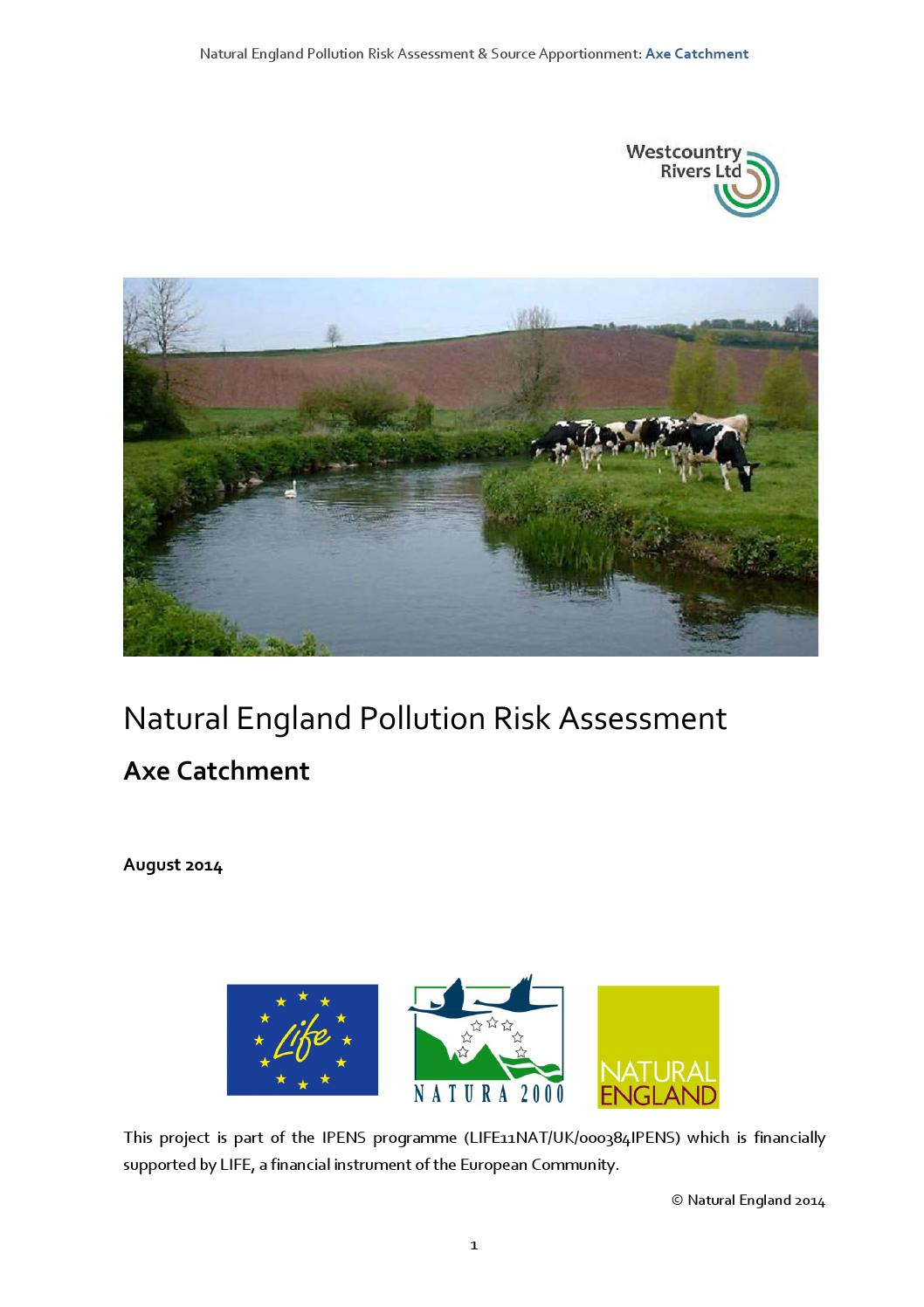Axe Catchment Water Quality Risk Assessment by Westcountry Rivers Trust ...