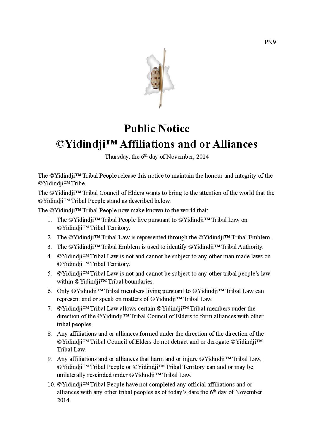 Pn9 yidindji affiliations or alliances by Sovereign ©Yidindji ...