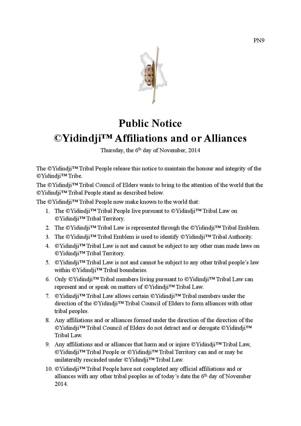 Pn9 yidindji affiliations or alliances by Sovereign ©Yidindji ...