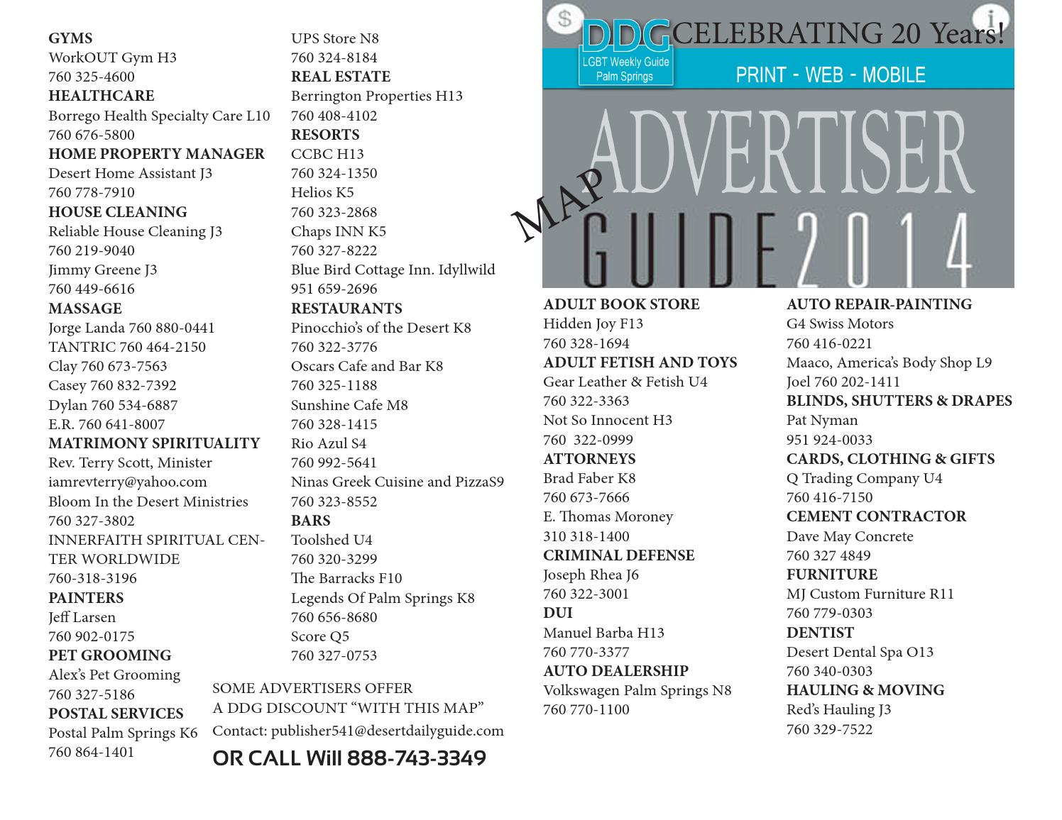 Advertiser Edition with Map Palm Springs Gay Magazine, LGBT Desert ...