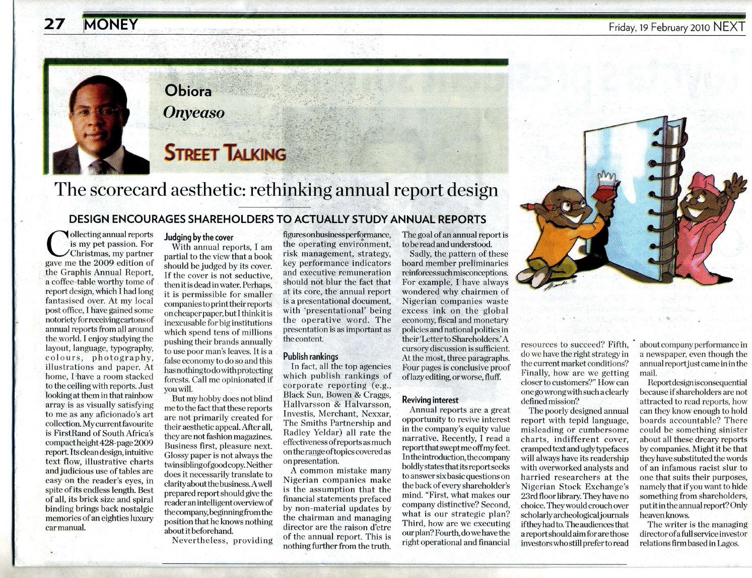 The scorecard aesthetic: Rethinking annual report design - by Obiora ...