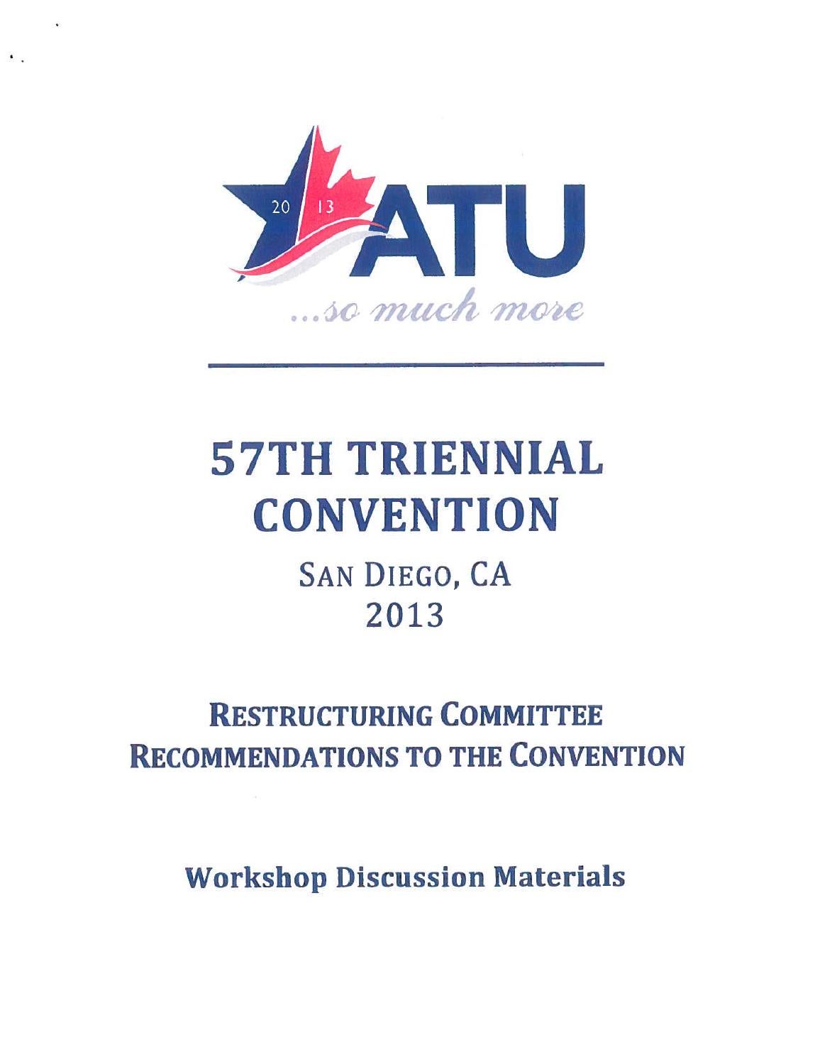 ATU 57th Convention Workshop by Amalgamated Transit Union - Issuu