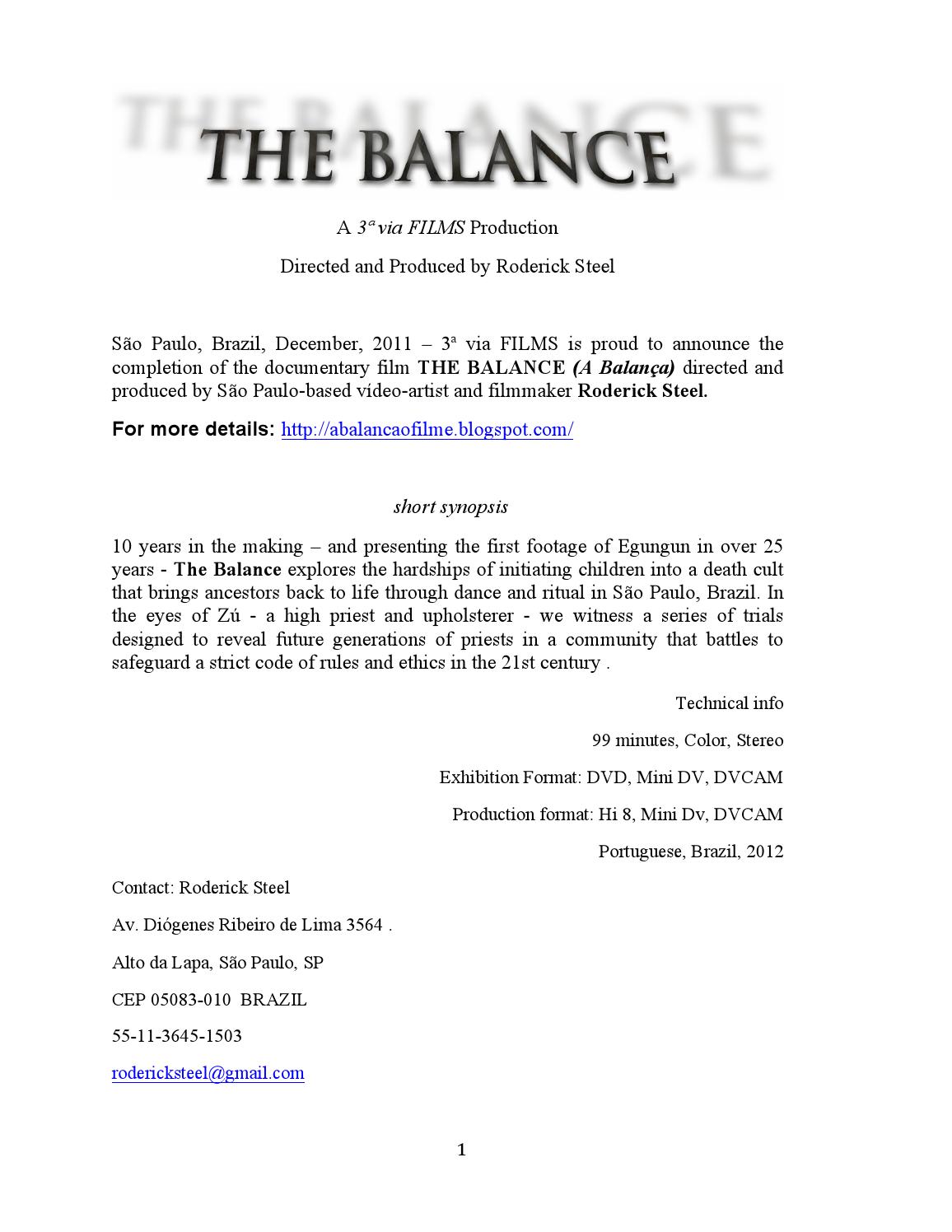 The Balance Press Kit by Roderick Steel - Issuu