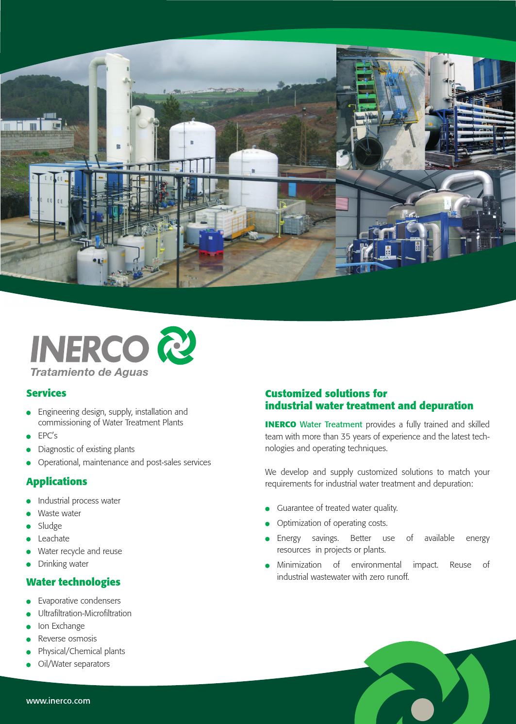 INERCO Water Treatment by INERCO - Issuu