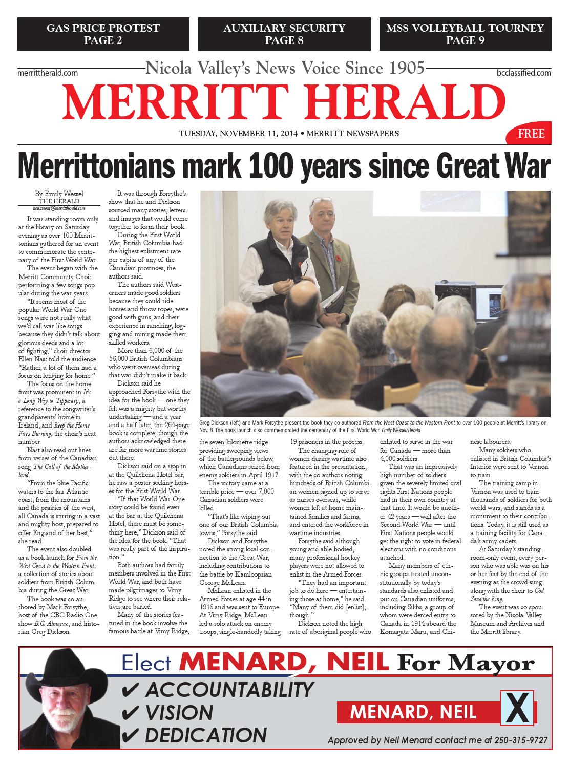 Merritt Herald, November 11, 2014 by Black Press Media Group - Issuu