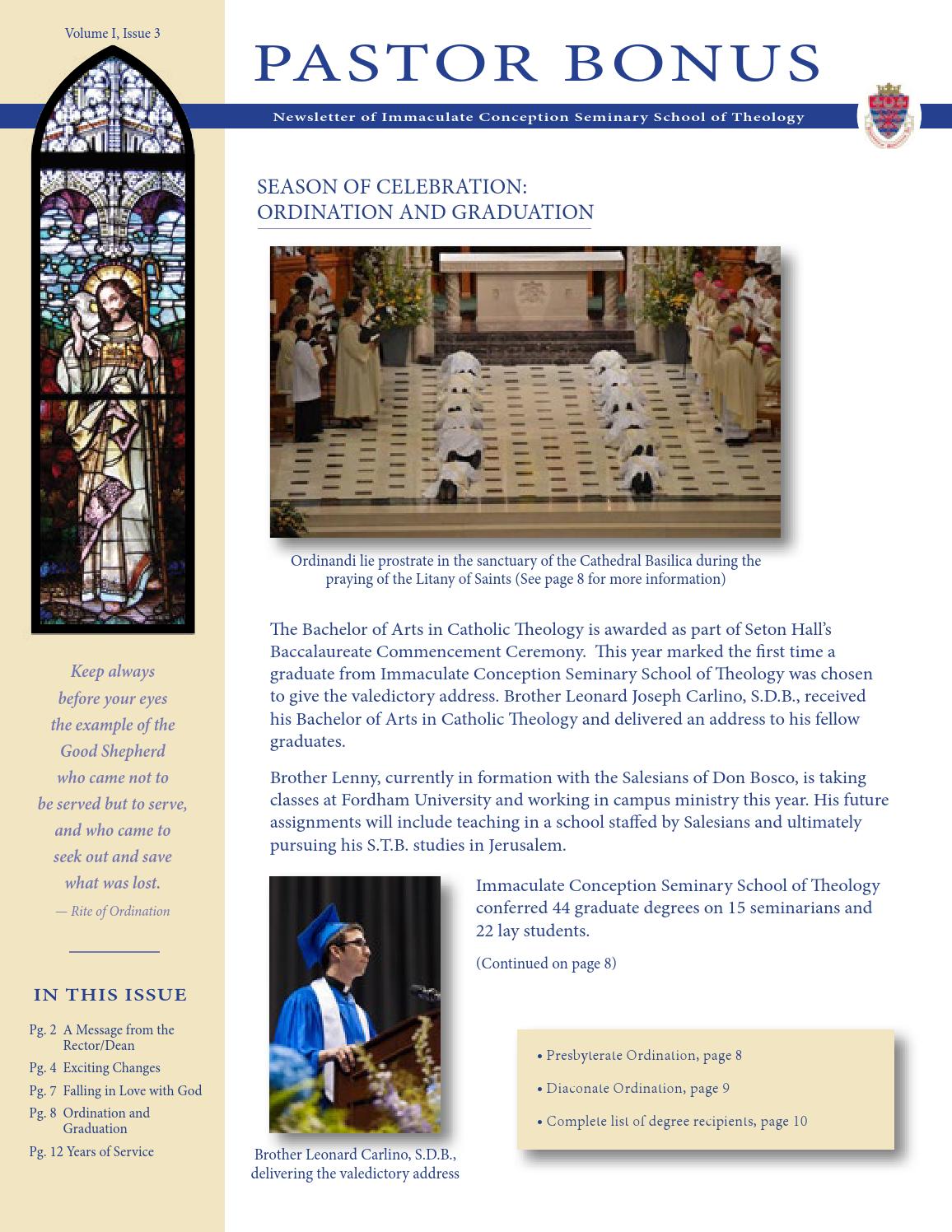 Pastor Bonus Volume 1 Issue 3 by Seton Hall Publications Alumni ...