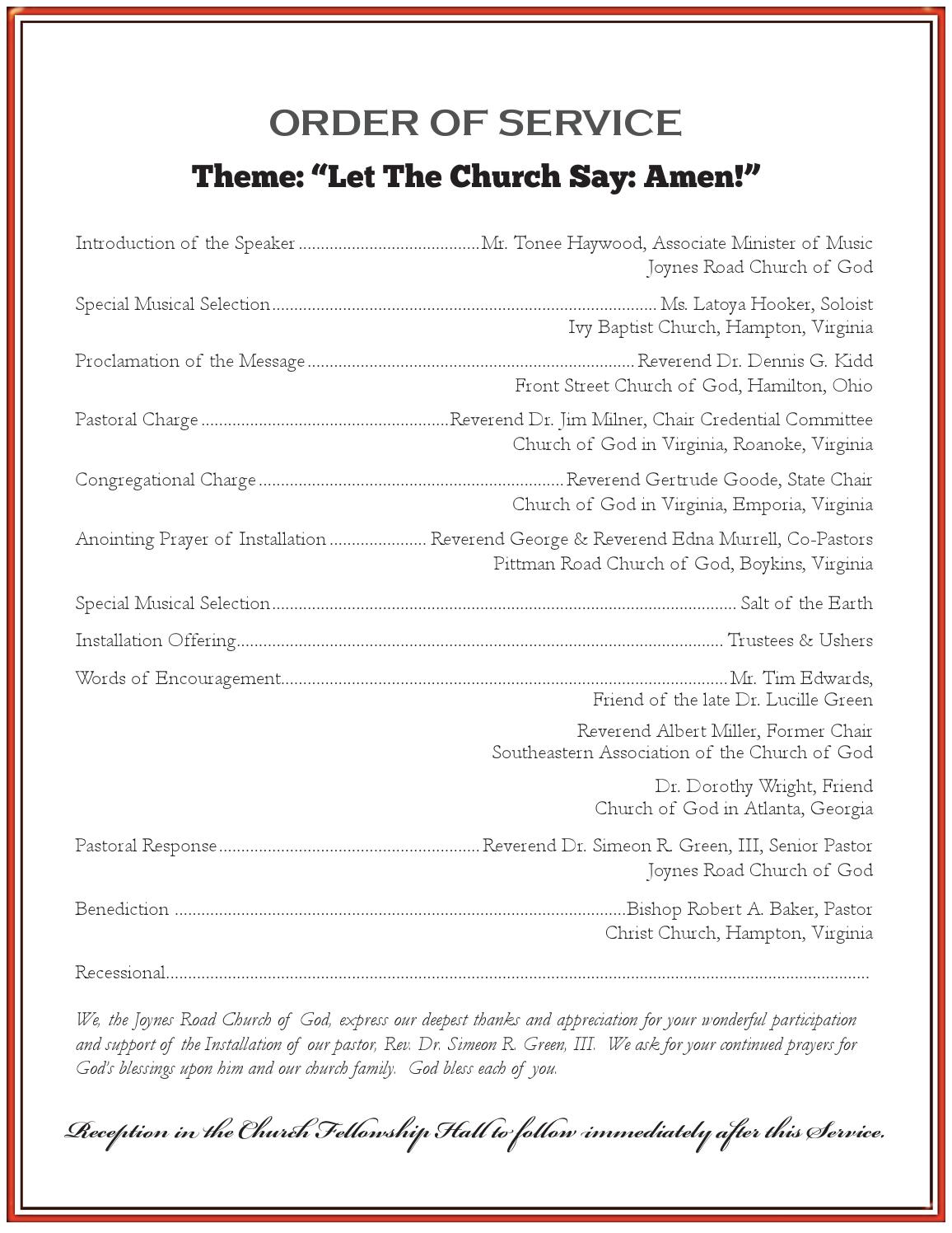 Joynes Road Church Of God Installation Program By MLDCommunications Issuu