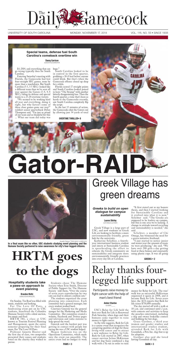The Daily Gamecock 11/17/14 by Garnet Media Group - Issuu