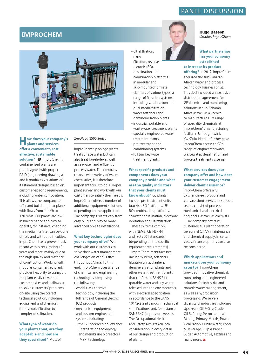 Water&Sanitation Africa November December 2014 by 3S Media - Issuu