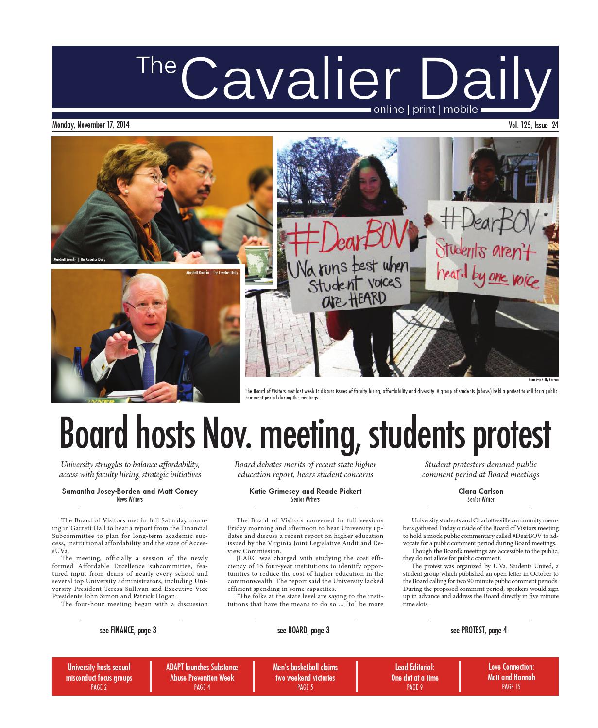 Monday, November 17, 2014 by The Cavalier Daily - Issuu