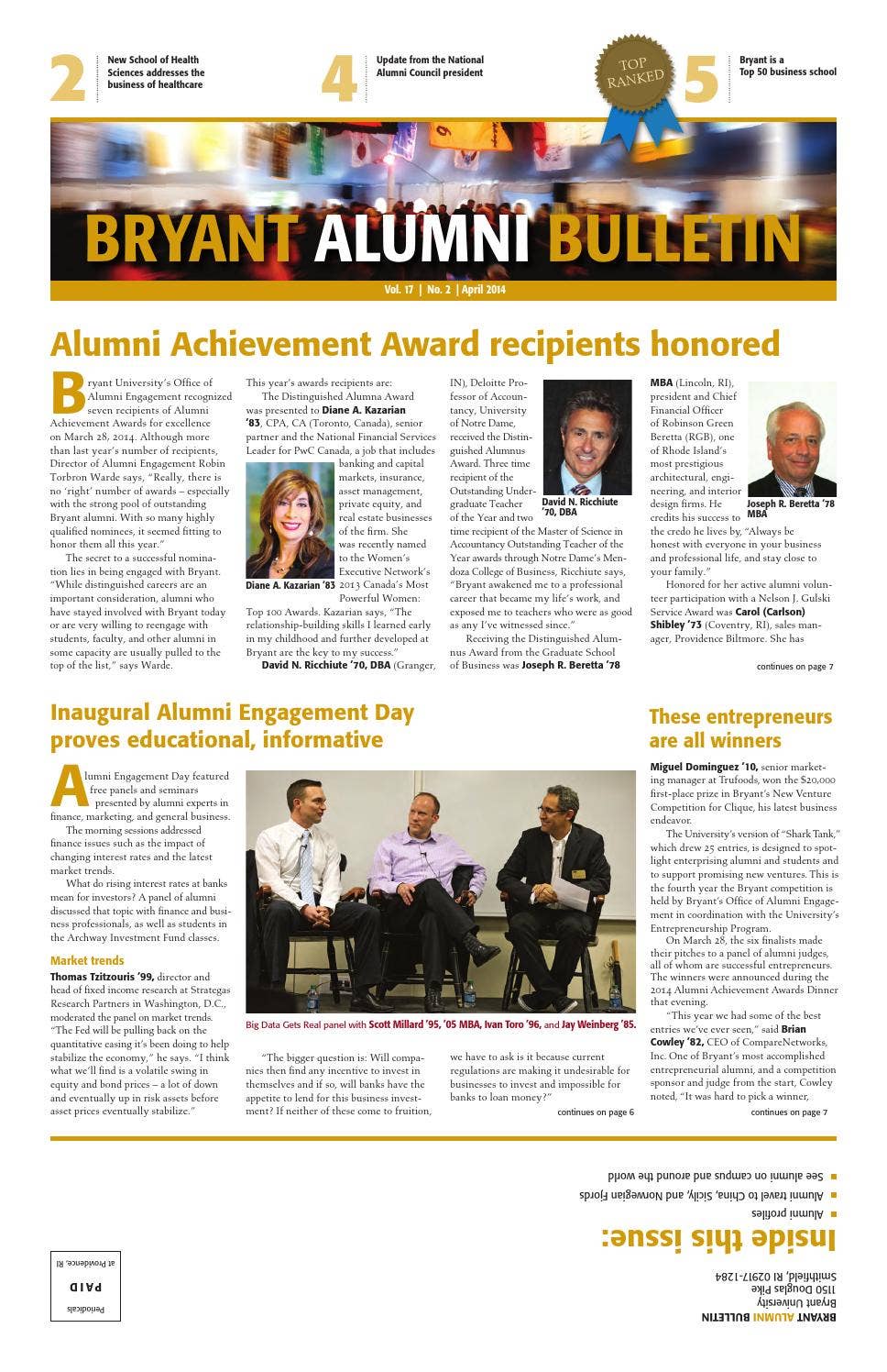 Bryant Alumni Bulletin - April 2014 by Bryant University Alumni ...