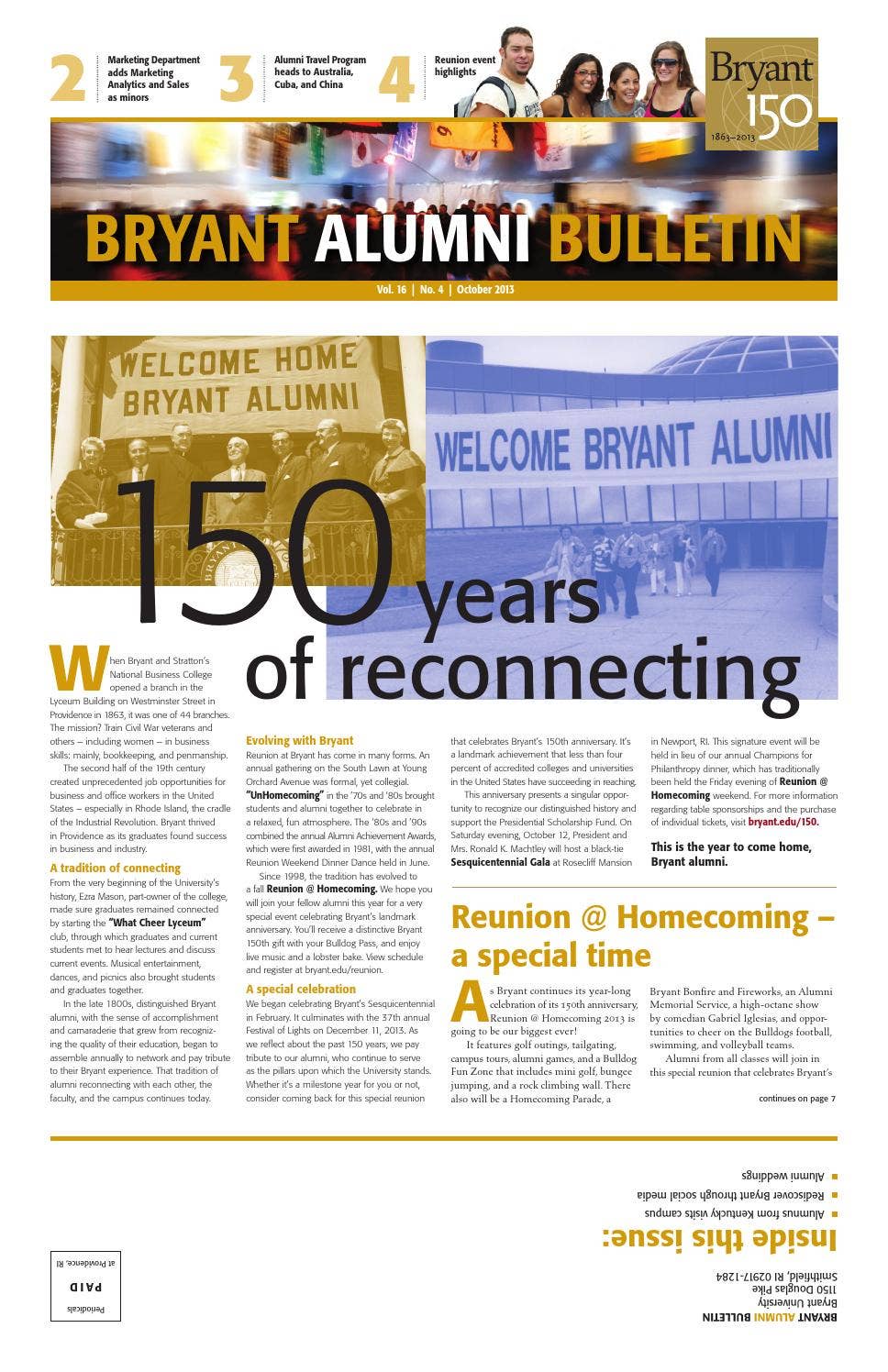 Bryant Alumni Bulletin - October 2013 by Bryant University Alumni ...
