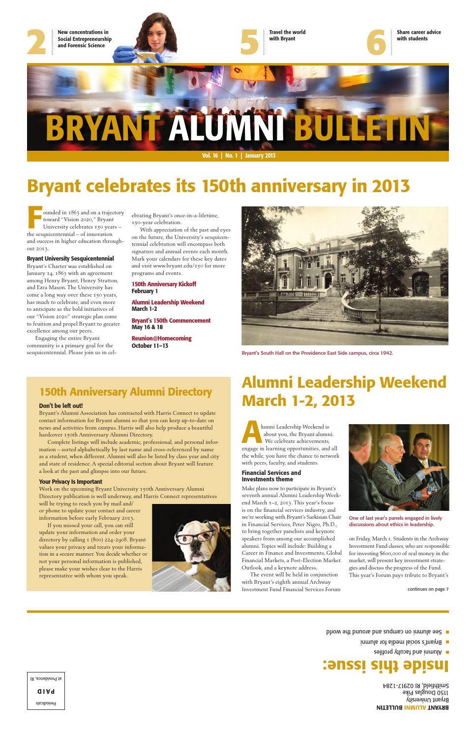 Bryant Alumni Bulletin - January 2013 by Bryant University Alumni ...